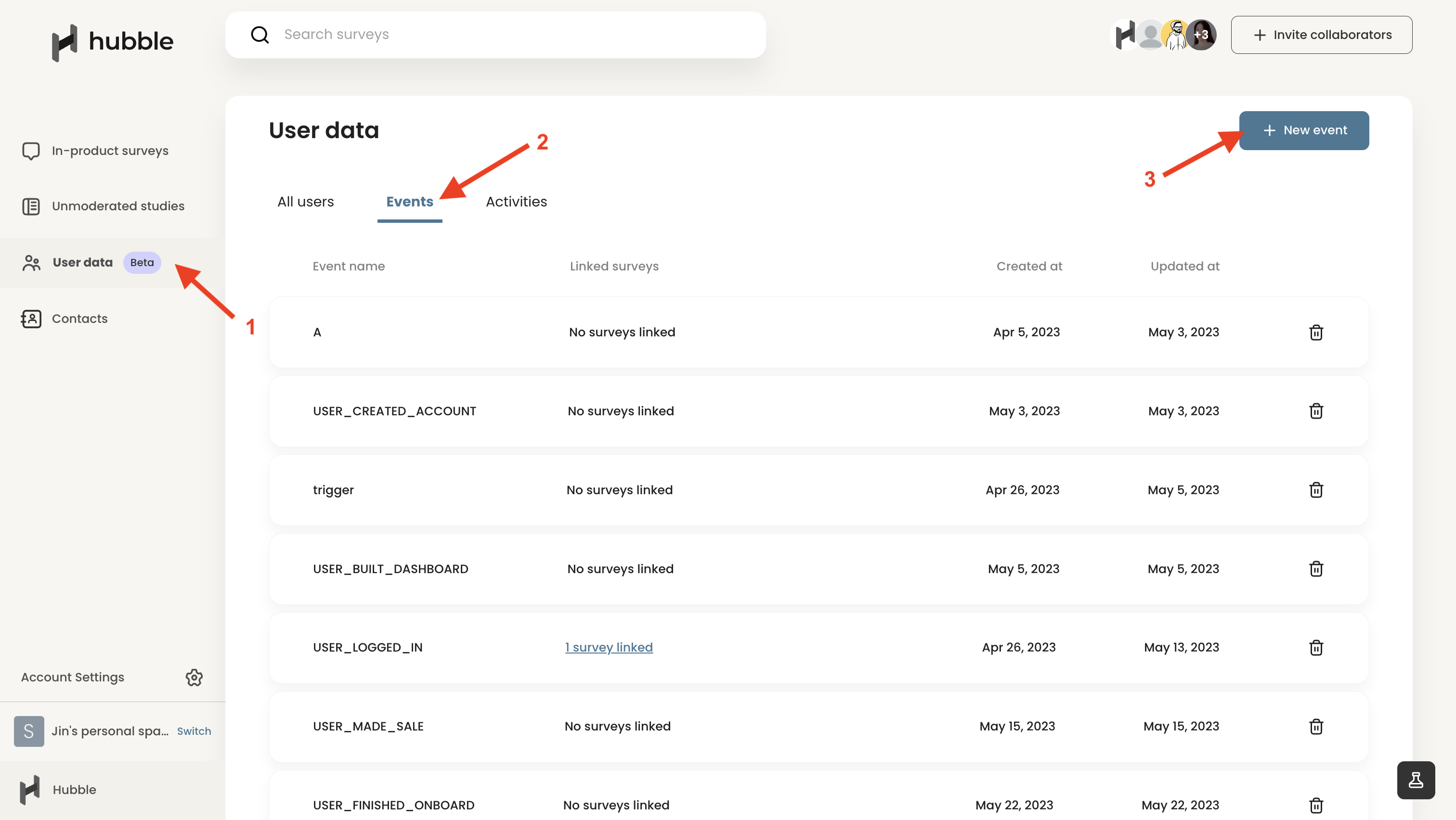 Using event triggers to connect surveys – Hubble
